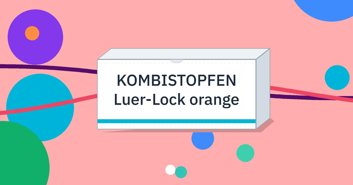 Symbolbild: Packung mit der Aufschrift KOMBISTOPFEN Luer-Lock orange (PZN 03460417) – Verfügbarkeit und Bezug in Apotheken in Frankfurt am Main