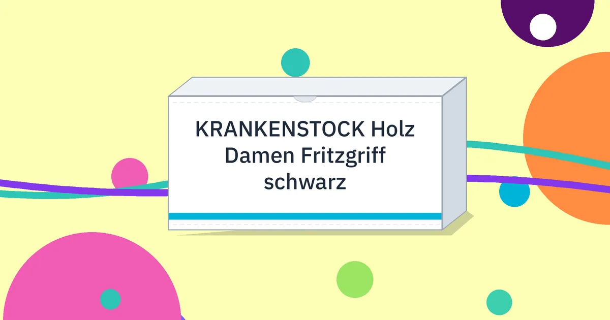 Symbolbild: Packung mit der Aufschrift KRANKENSTOCK Holz Damen Fritzgriff schwarz (PZN 02694337) – Verfügbarkeit und Bezug in Apotheken in Frankfurt am Main
