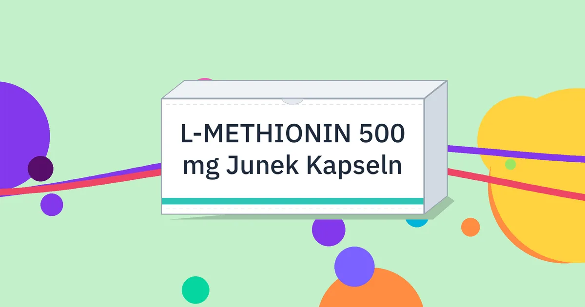Symbolbild: Packung mit der Aufschrift L-METHIONIN 500 mg Junek Kapseln (PZN 00134798) – Verfügbarkeit und Bezug in Apotheken in Frankfurt am Main