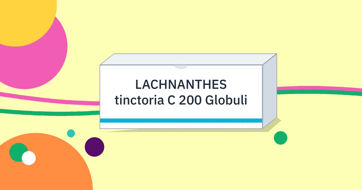 Symbolbild: Packung mit der Aufschrift LACHNANTHES tinctoria C 200 Globuli (PZN 16691845) – Verfügbarkeit und Bezug in Apotheken in Frankfurt am Main