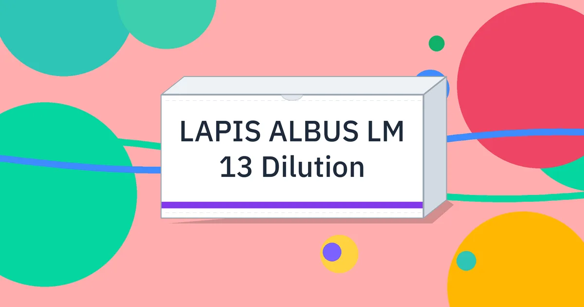 Symbolbild: Packung mit der Aufschrift LAPIS ALBUS LM 13 Dilution (PZN 13523165) – Verfügbarkeit und Bezug in Apotheken in Frankfurt am Main