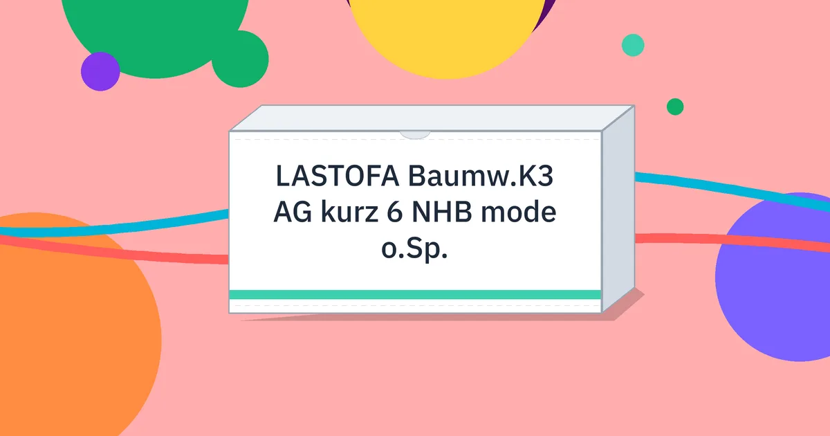 Symbolbild: Packung mit der Aufschrift LASTOFA Baumw.K3 AG kurz 6 NHB mode o.Sp. (PZN 01955994) – Verfügbarkeit und Bezug in Apotheken in Frankfurt am Main