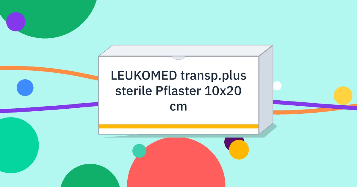 Symbolbild: Packung mit der Aufschrift LEUKOMED transp.plus sterile Pflaster 10x20 cm (PZN 05561051) – Verfügbarkeit und Bezug in Apotheken in Frankfurt am Main