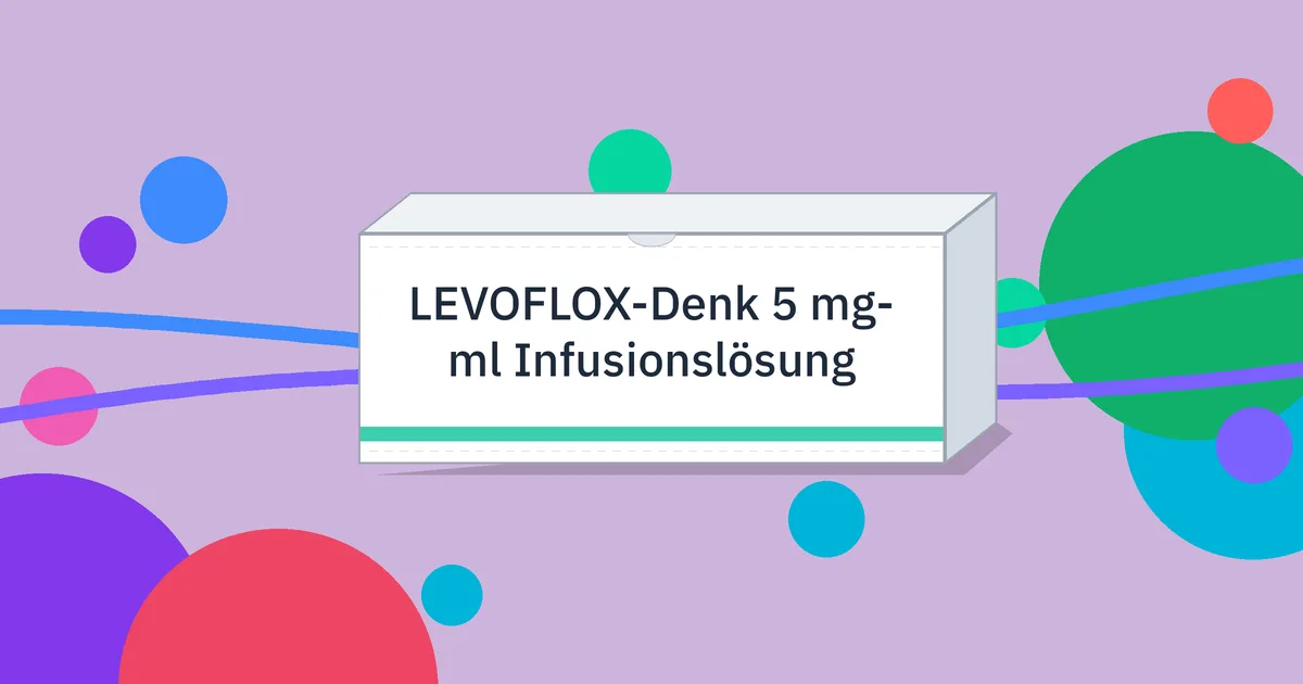 Symbolbild: Packung mit der Aufschrift LEVOFLOX-Denk 5 mg-ml Infusionslösung (PZN 20126714) – Verfügbarkeit und Bezug in Apotheken in Frankfurt am Main