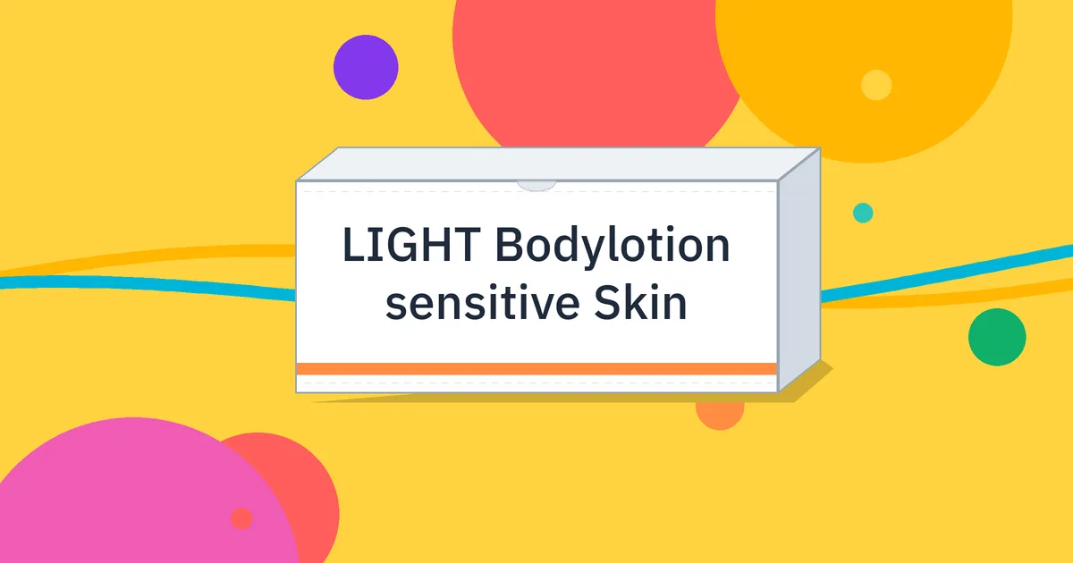 Symbolbild: Packung mit der Aufschrift LIGHT Bodylotion sensitive Skin (PZN 18107069) – Verfügbarkeit und Bezug in Apotheken in Frankfurt am Main