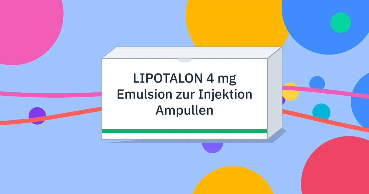 Symbolbild: Packung mit der Aufschrift LIPOTALON 4 mg Emulsion zur Injektion Ampullen (PZN 01467591) – Verfügbarkeit und Bezug in Apotheken in Frankfurt am Main
