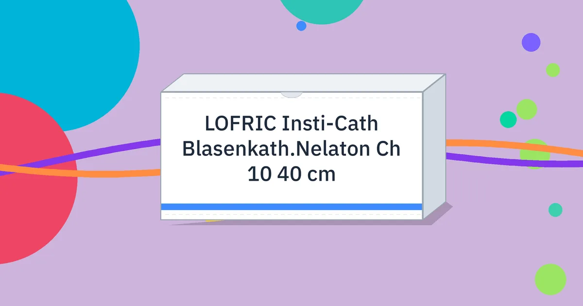 Symbolbild: Packung mit der Aufschrift LOFRIC Insti-Cath Blasenkath.Nelaton Ch 10 40 cm (PZN 15630646) – Verfügbarkeit und Bezug in Apotheken in Frankfurt am Main