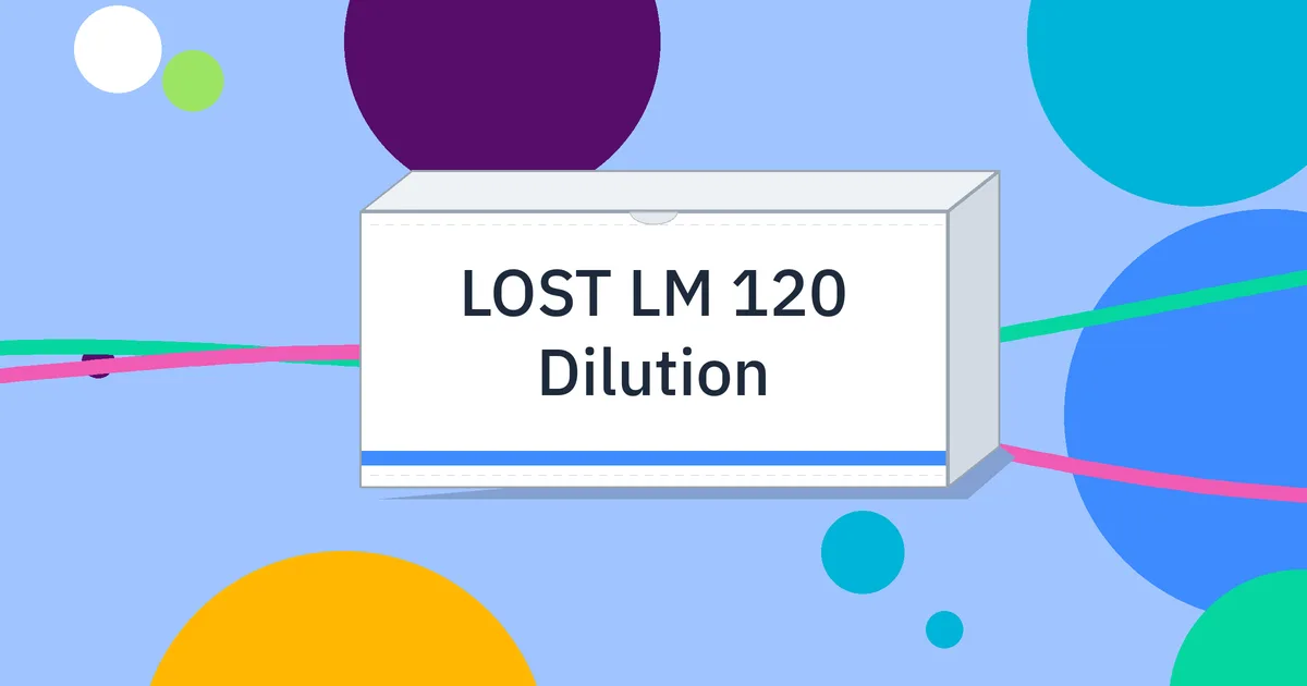 Symbolbild: Packung mit der Aufschrift LOST LM 120 Dilution (PZN 13536498) – Verfügbarkeit und Bezug in Apotheken in Frankfurt am Main