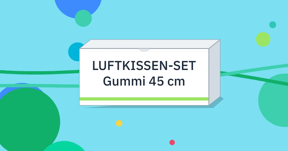 Symbolbild: Packung mit der Aufschrift LUFTKISSEN-SET Gummi 45 cm (PZN 02685462) – Verfügbarkeit und Bezug in Apotheken in Frankfurt am Main