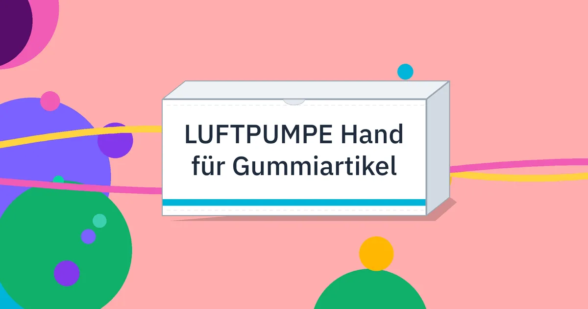 Symbolbild: Packung mit der Aufschrift LUFTPUMPE Hand für Gummiartikel (PZN 11289162) – Verfügbarkeit und Bezug in Apotheken in Frankfurt am Main
