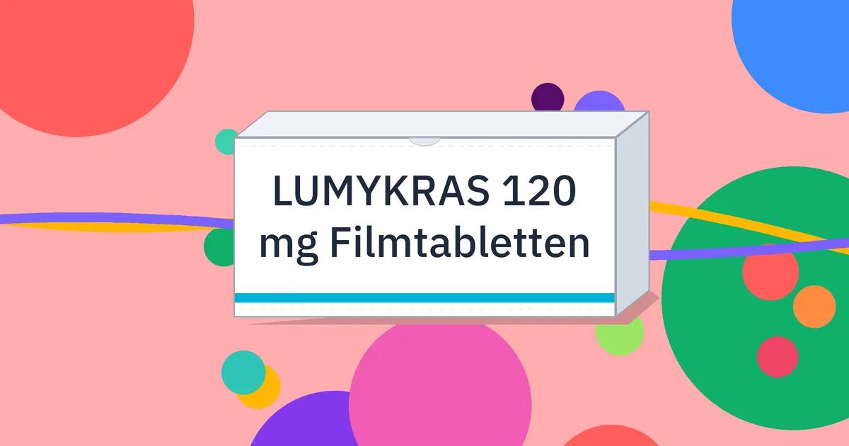 Symbolbild: Packung mit der Aufschrift LUMYKRAS 120 mg Filmtabletten (PZN 18335244) – Verfügbarkeit und Bezug in Apotheken in Frankfurt am Main