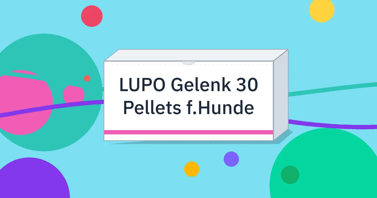 Symbolbild: Packung mit der Aufschrift LUPO Gelenk 30 Pellets f.Hunde (PZN 19251992) – Verfügbarkeit und Bezug in Apotheken in Frankfurt am Main