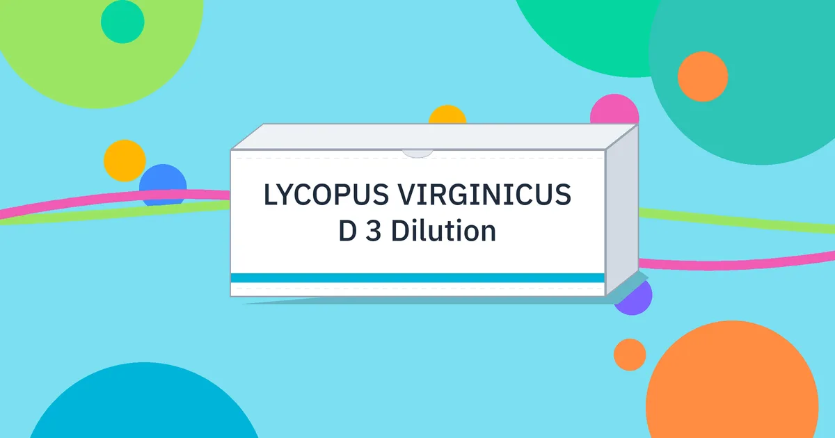 Symbolbild: Packung mit der Aufschrift LYCOPUS VIRGINICUS D 3 Dilution (PZN 02402151) – Verfügbarkeit und Bezug in Apotheken in Frankfurt am Main