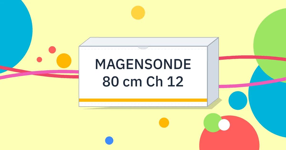 Symbolbild: Packung mit der Aufschrift MAGENSONDE 80 cm Ch 12 (PZN 00359942) – Verfügbarkeit und Bezug in Apotheken in Frankfurt am Main