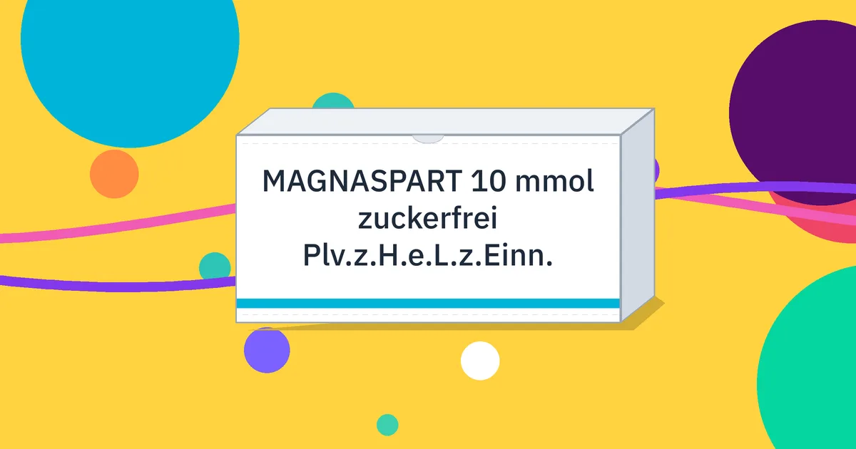 Symbolbild: Packung mit der Aufschrift MAGNASPART 10 mmol zuckerfrei Plv.z.H.e.L.z.Einn. (PZN 20272309) – Verfügbarkeit und Bezug in Apotheken in Frankfurt am Main