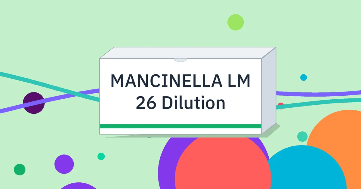 Symbolbild: Packung mit der Aufschrift MANCINELLA LM 26 Dilution (PZN 13540985) – Verfügbarkeit und Bezug in Apotheken in Frankfurt am Main
