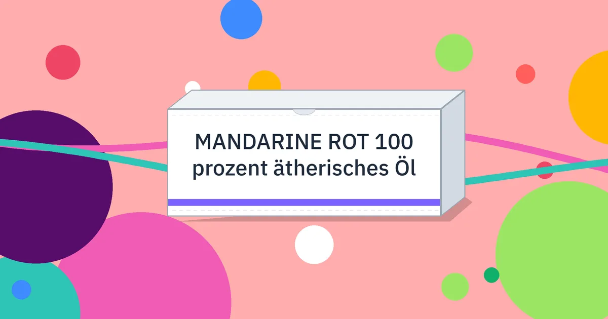 Symbolbild: Packung mit der Aufschrift MANDARINE ROT 100 prozent ätherisches Öl (PZN 07204705) – Verfügbarkeit und Bezug in Apotheken in Frankfurt am Main