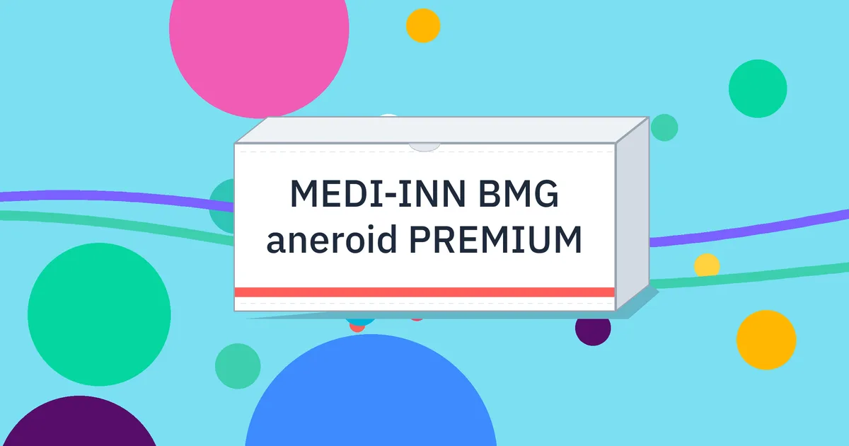 Symbolbild: Packung mit der Aufschrift MEDI-INN BMG aneroid PREMIUM (PZN 04948256) – Verfügbarkeit und Bezug in Apotheken in Frankfurt am Main