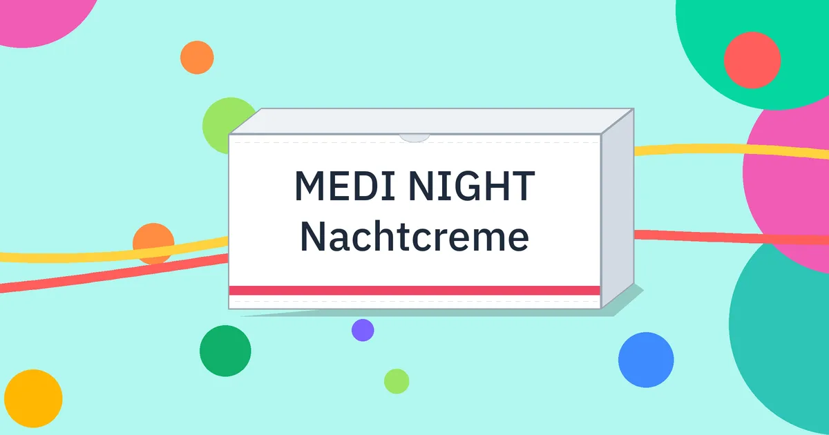 Symbolbild: Packung mit der Aufschrift MEDI NIGHT Nachtcreme (PZN 18074453) – Verfügbarkeit und Bezug in Apotheken in Frankfurt am Main