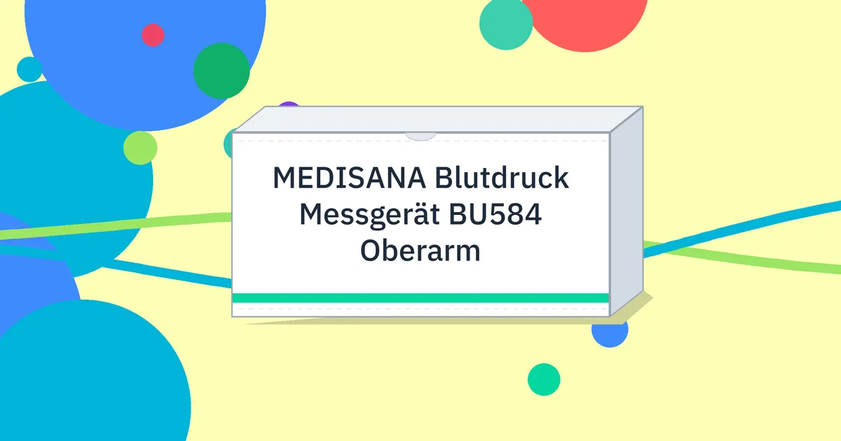 Symbolbild: Packung mit der Aufschrift MEDISANA Blutdruck Messgerät BU584 Oberarm (PZN 18441265) – Verfügbarkeit und Bezug in Apotheken in Frankfurt am Main