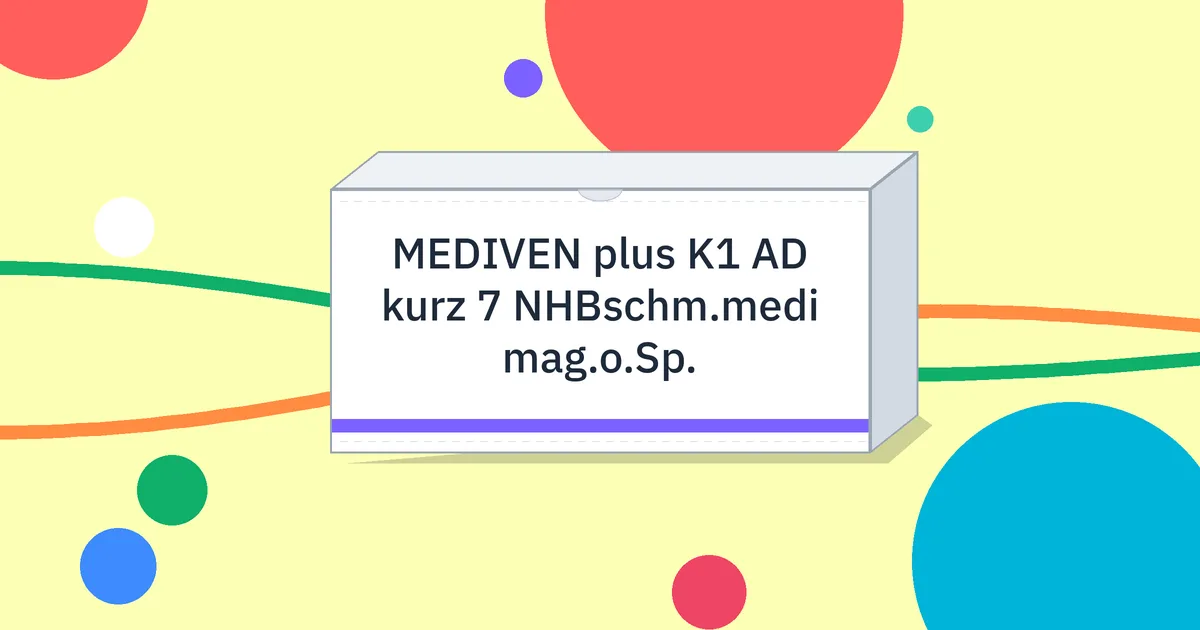 Symbolbild: Packung mit der Aufschrift MEDIVEN plus K1 AD kurz 7 NHBschm.medi mag.o.Sp. (PZN 15899420) – Verfügbarkeit und Bezug in Apotheken in Frankfurt am Main