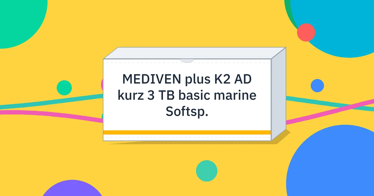 Symbolbild: Packung mit der Aufschrift MEDIVEN plus K2 AD kurz 3 TB basic marine Softsp. (PZN 15097809) – Verfügbarkeit und Bezug in Apotheken in Frankfurt am Main