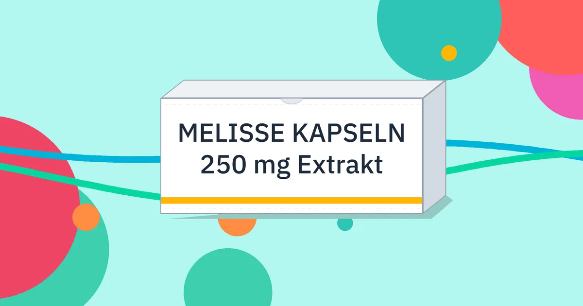 Symbolbild: Packung mit der Aufschrift MELISSE KAPSELN 250 mg Extrakt (PZN 18181255) – Verfügbarkeit und Bezug in Apotheken in Frankfurt am Main