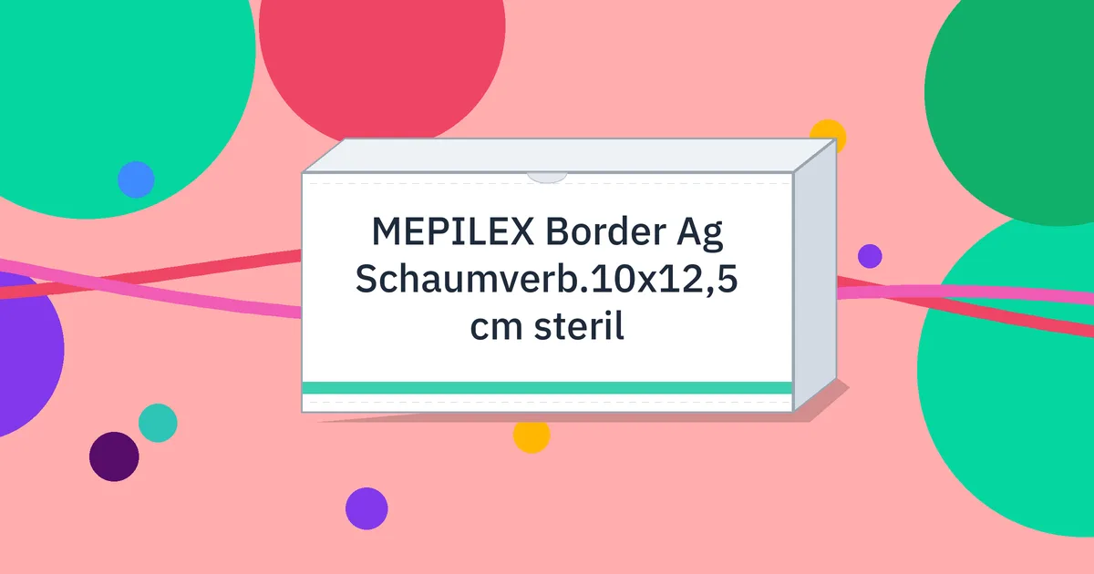 Symbolbild: Packung mit der Aufschrift MEPILEX Border Ag Schaumverb.10x12,5 cm steril (PZN 18052486) – Verfügbarkeit und Bezug in Apotheken in Frankfurt am Main