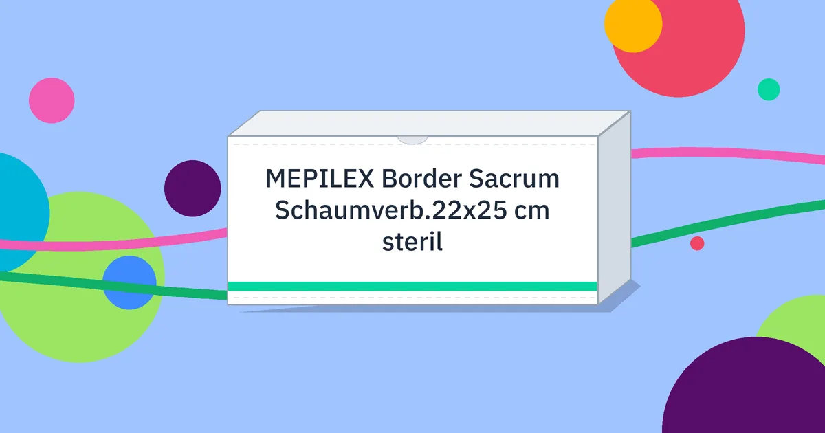 Symbolbild: Packung mit der Aufschrift MEPILEX Border Sacrum Schaumverb.22x25 cm steril (PZN 17972061) – Verfügbarkeit und Bezug in Apotheken in Frankfurt am Main