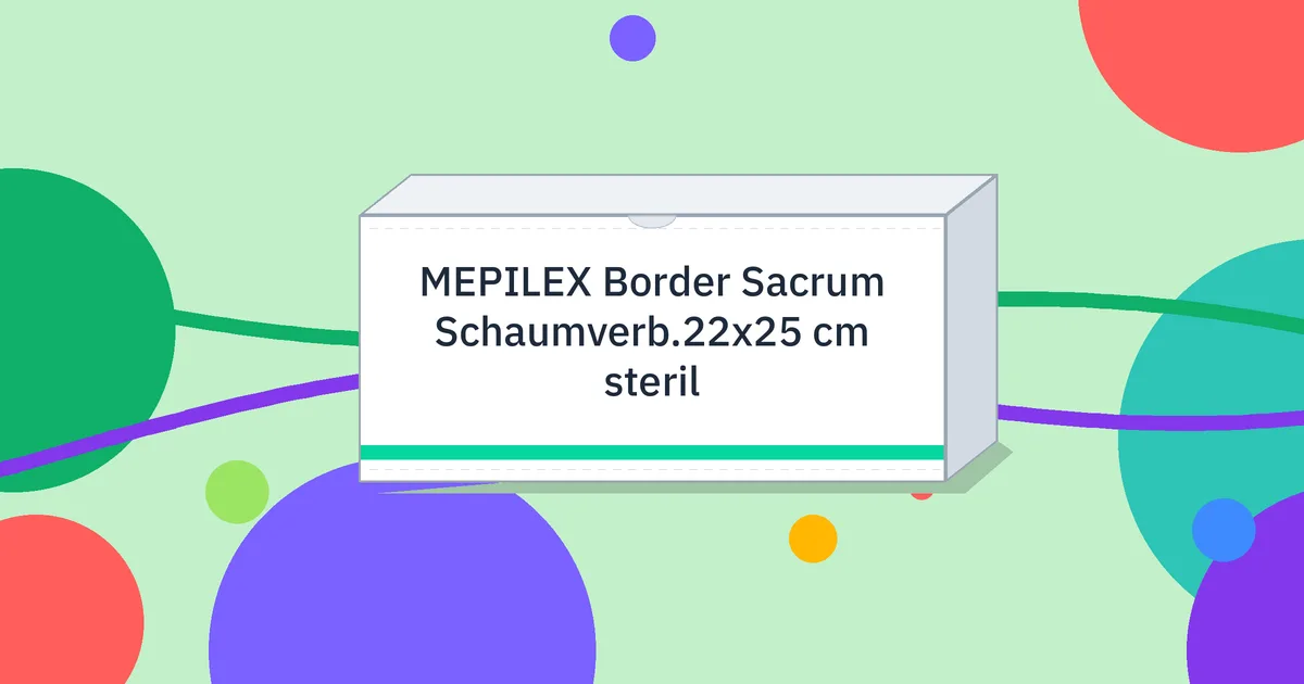 Symbolbild: Packung mit der Aufschrift MEPILEX Border Sacrum Schaumverb.22x25 cm steril (PZN 18718933) – Verfügbarkeit und Bezug in Apotheken in Frankfurt am Main