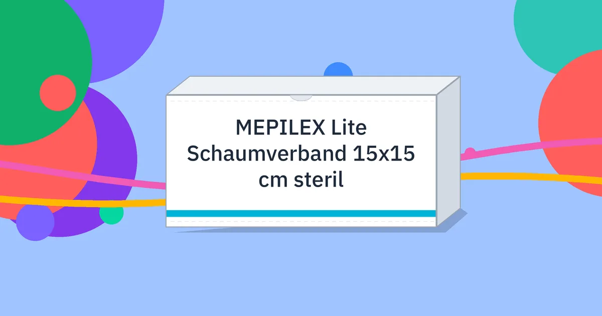 Symbolbild: Packung mit der Aufschrift MEPILEX Lite Schaumverband 15x15 cm steril (PZN 11134382) – Verfügbarkeit und Bezug in Apotheken in Frankfurt am Main