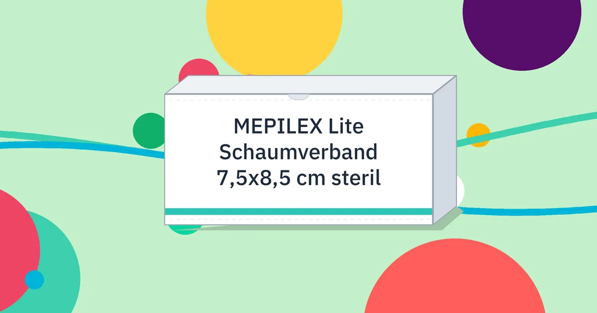Symbolbild: Packung mit der Aufschrift MEPILEX Lite Schaumverband 7,5x8,5 cm steril (PZN 10187330) – Verfügbarkeit und Bezug in Apotheken in Frankfurt am Main
