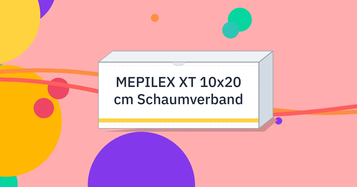 Symbolbild: Packung mit der Aufschrift MEPILEX XT 10x20 cm Schaumverband (PZN 17868056) – Verfügbarkeit und Bezug in Apotheken in Frankfurt am Main