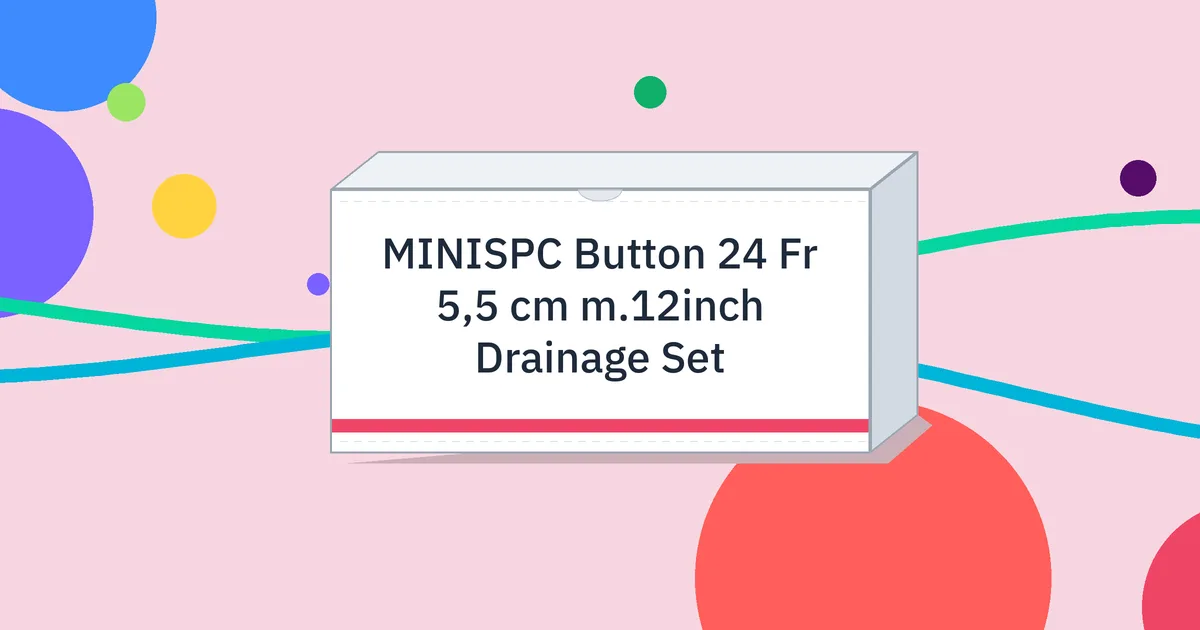 Symbolbild: Packung mit der Aufschrift MINISPC Button 24 Fr 5,5 cm m.12inch Drainage Set (PZN 20821472) – Verfügbarkeit und Bezug in Apotheken in Frankfurt am Main