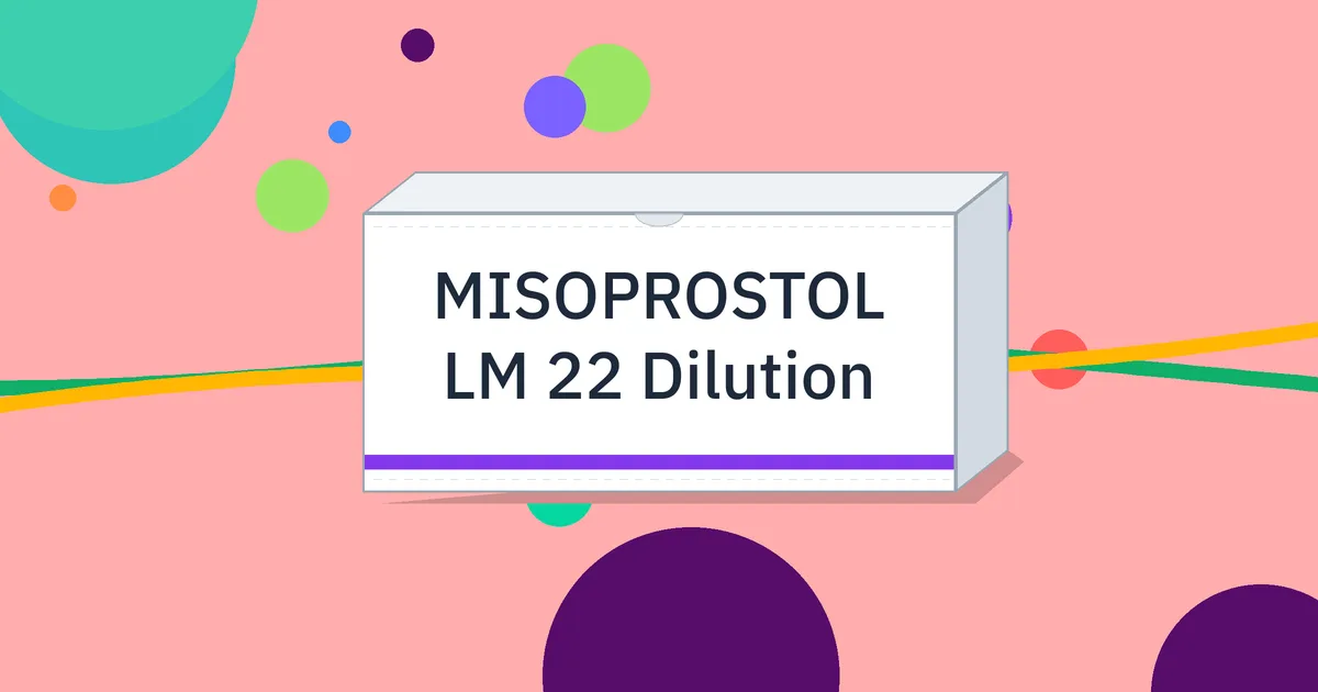 Symbolbild: Packung mit der Aufschrift MISOPROSTOL LM 22 Dilution (PZN 12956761) – Verfügbarkeit und Bezug in Apotheken in Frankfurt am Main