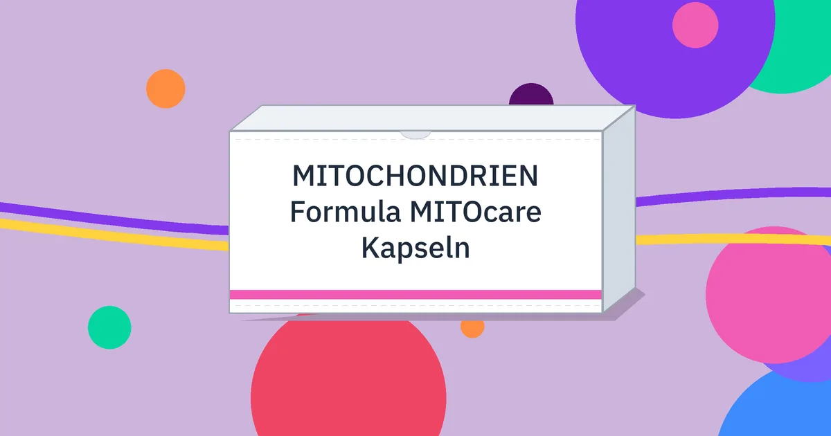 Symbolbild: Packung mit der Aufschrift MITOCHONDRIEN Formula MITOcare Kapseln (PZN 10045736) – Verfügbarkeit und Bezug in Apotheken in Frankfurt am Main