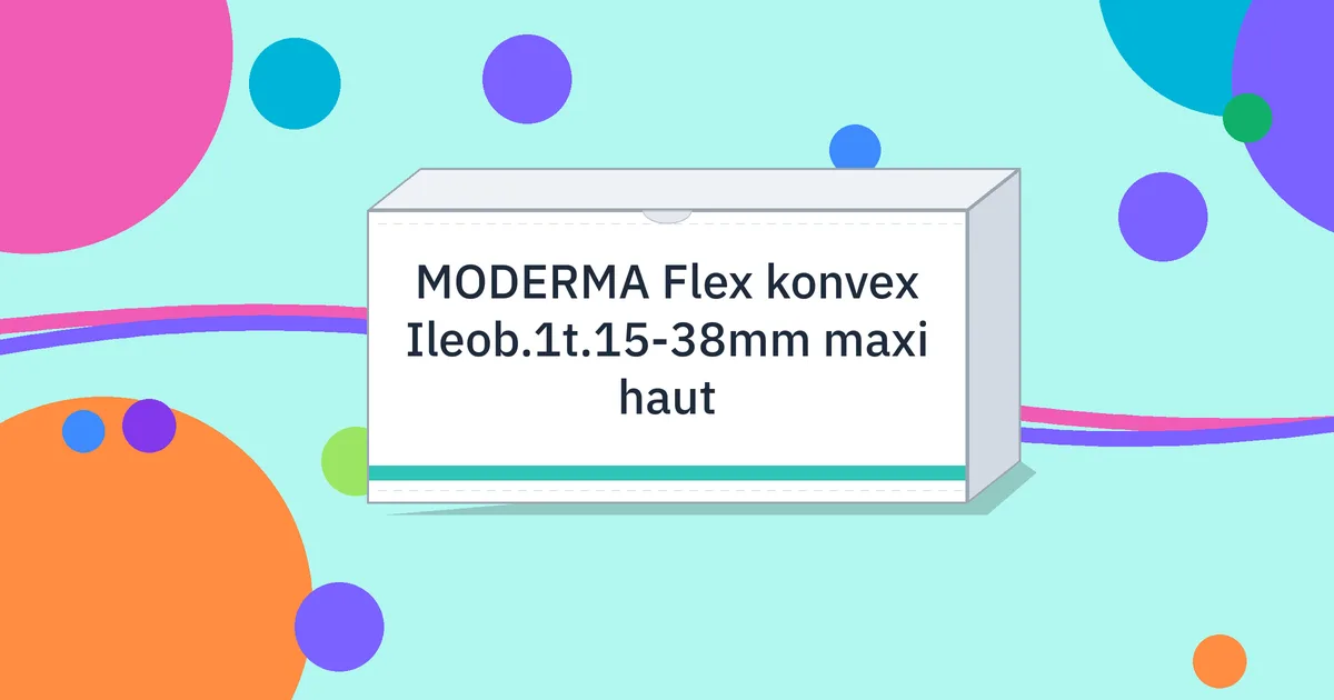 Symbolbild: Packung mit der Aufschrift MODERMA Flex konvex Ileob.1t.15-38mm maxi haut (PZN 04194811) – Verfügbarkeit und Bezug in Apotheken in Frankfurt am Main