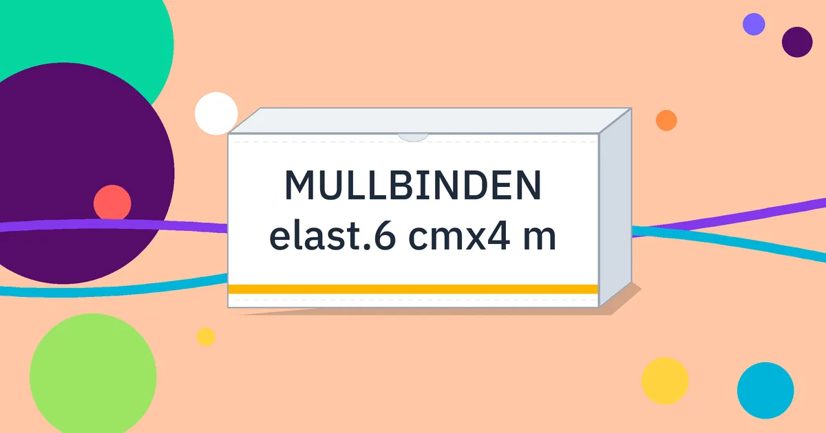 Symbolbild: Packung mit der Aufschrift MULLBINDEN elast.6 cmx4 m (PZN 08698891) – Verfügbarkeit und Bezug in Apotheken in Frankfurt am Main