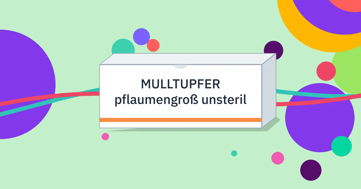 Symbolbild: Packung mit der Aufschrift MULLTUPFER pflaumengroß unsteril (PZN 06961746) – Verfügbarkeit und Bezug in Apotheken in Frankfurt am Main