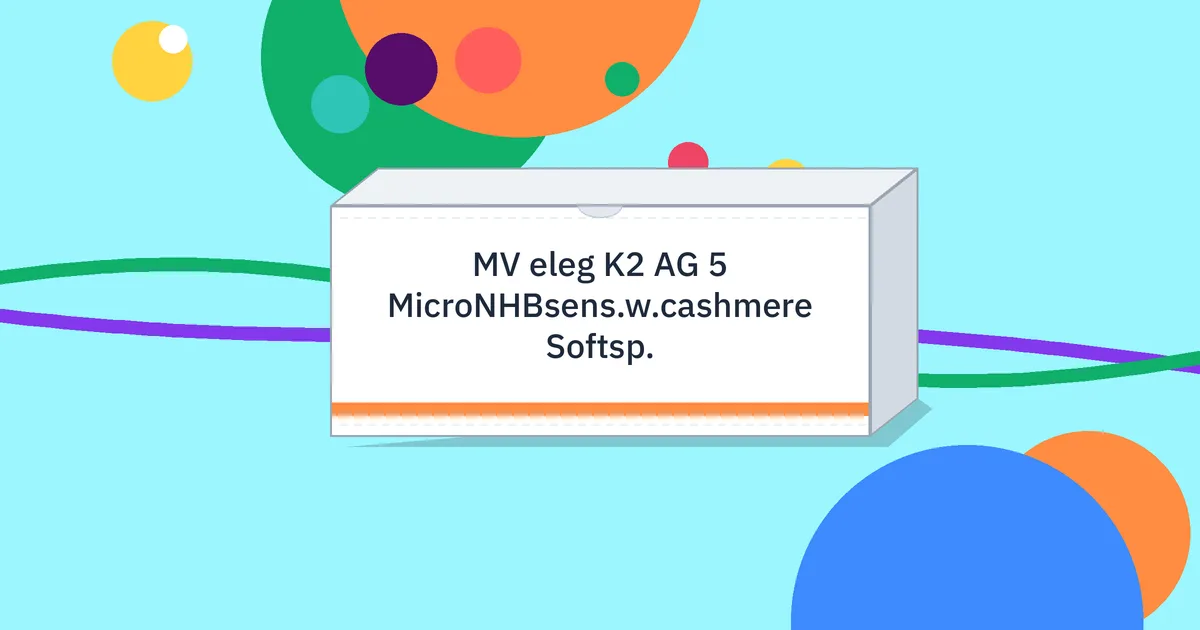 Symbolbild: Packung mit der Aufschrift MV eleg K2 AG 5 MicroNHBsens.w.cashmere Softsp. (PZN 15724904) – Verfügbarkeit und Bezug in Apotheken in Frankfurt am Main