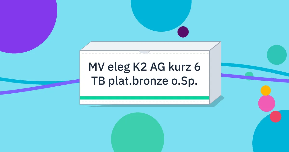 Symbolbild: Packung mit der Aufschrift MV eleg K2 AG kurz 6 TB plat.bronze o.Sp. (PZN 14715725) – Verfügbarkeit und Bezug in Apotheken in Frankfurt am Main