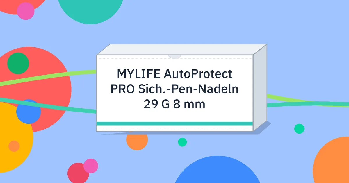 Symbolbild: Packung mit der Aufschrift MYLIFE AutoProtect PRO Sich.-Pen-Nadeln 29 G 8 mm (PZN 18227738) – Verfügbarkeit und Bezug in Apotheken in Frankfurt am Main