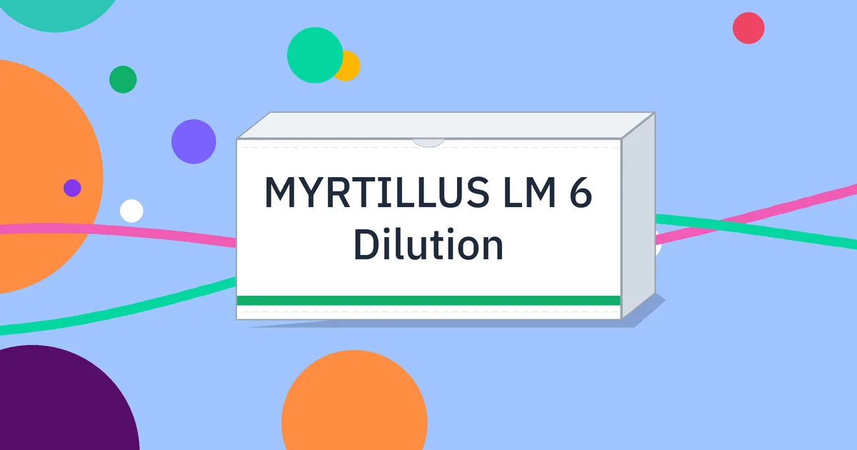 Symbolbild: Packung mit der Aufschrift MYRTILLUS LM 6 Dilution (PZN 13613431) – Verfügbarkeit und Bezug in Apotheken in Frankfurt am Main