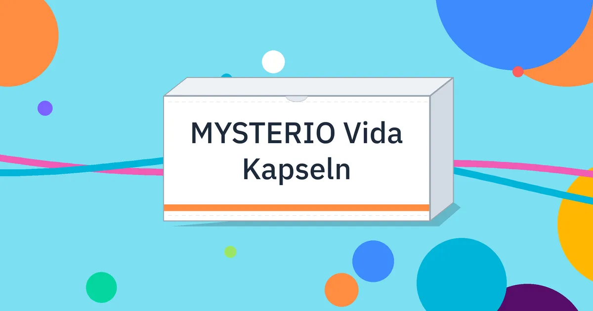 Symbolbild: Packung mit der Aufschrift MYSTERIO Vida Kapseln (PZN 19679543) – Verfügbarkeit und Bezug in Apotheken in Frankfurt am Main