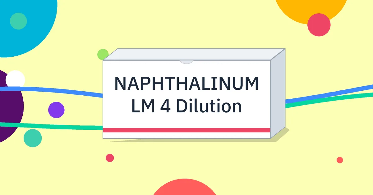 Symbolbild: Packung mit der Aufschrift NAPHTHALINUM LM 4 Dilution (PZN 12958352) – Verfügbarkeit und Bezug in Apotheken in Frankfurt am Main