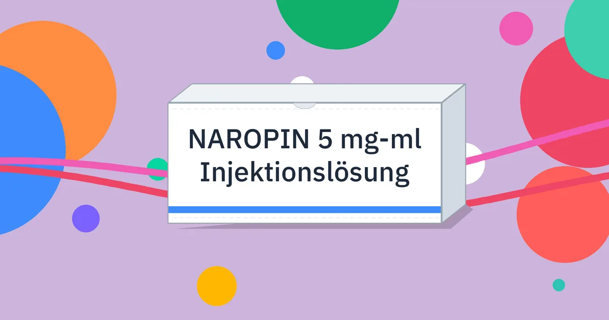 Symbolbild: Packung mit der Aufschrift NAROPIN 5 mg-ml Injektionslösung (PZN 02749854) – Verfügbarkeit und Bezug in Apotheken in Frankfurt am Main