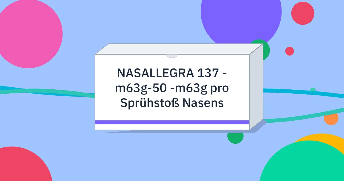 Symbolbild: Packung mit der Aufschrift NASALLEGRA 137 -m63g-50 -m63g pro Sprühstoß Nasens (PZN 19759348) – Verfügbarkeit und Bezug in Apotheken in Frankfurt am Main