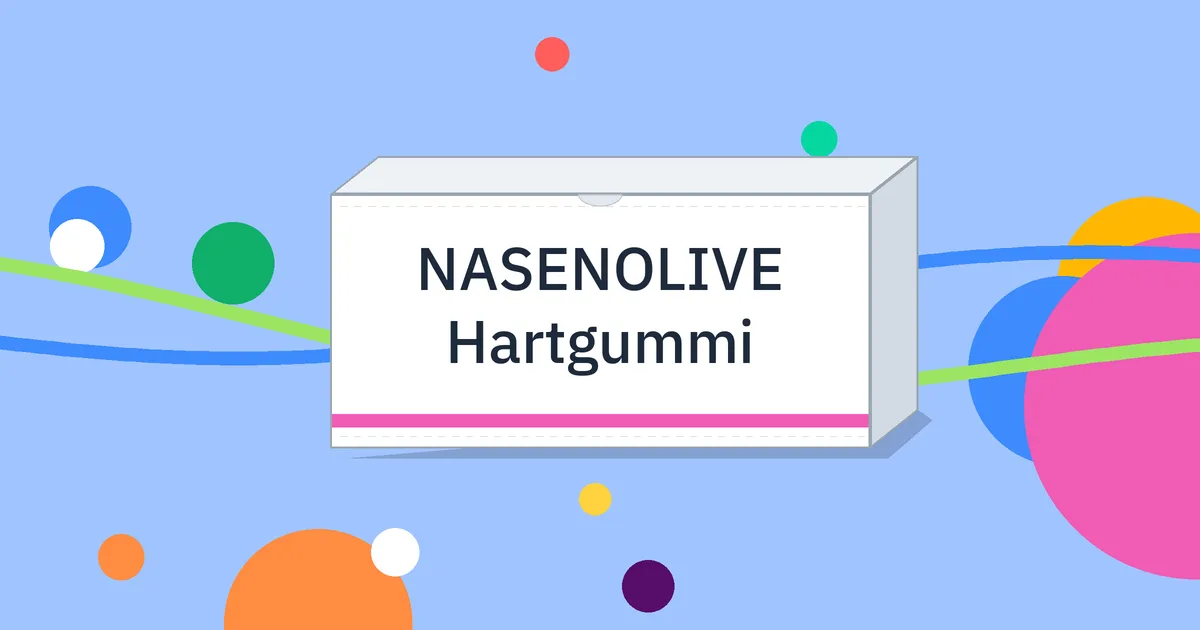 Symbolbild: Packung mit der Aufschrift NASENOLIVE Hartgummi (PZN 01966839) – Verfügbarkeit und Bezug in Apotheken in Frankfurt am Main