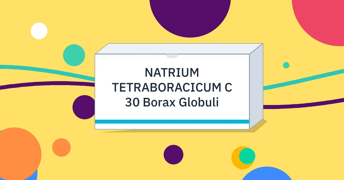Symbolbild: Packung mit der Aufschrift NATRIUM TETRABORACICUM C 30 Borax Globuli (PZN 13718549) – Verfügbarkeit und Bezug in Apotheken in Frankfurt am Main