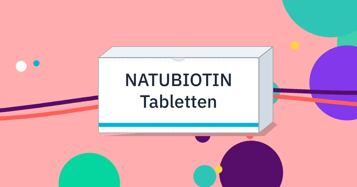 Symbolbild: Packung mit der Aufschrift NATUBIOTIN Tabletten (PZN 02822628) – Verfügbarkeit und Bezug in Apotheken in Frankfurt am Main